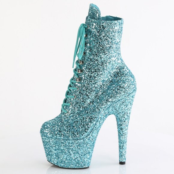 Shoes | Glitter Platform High Heel Lace Up Ankle Boots | Poshmark